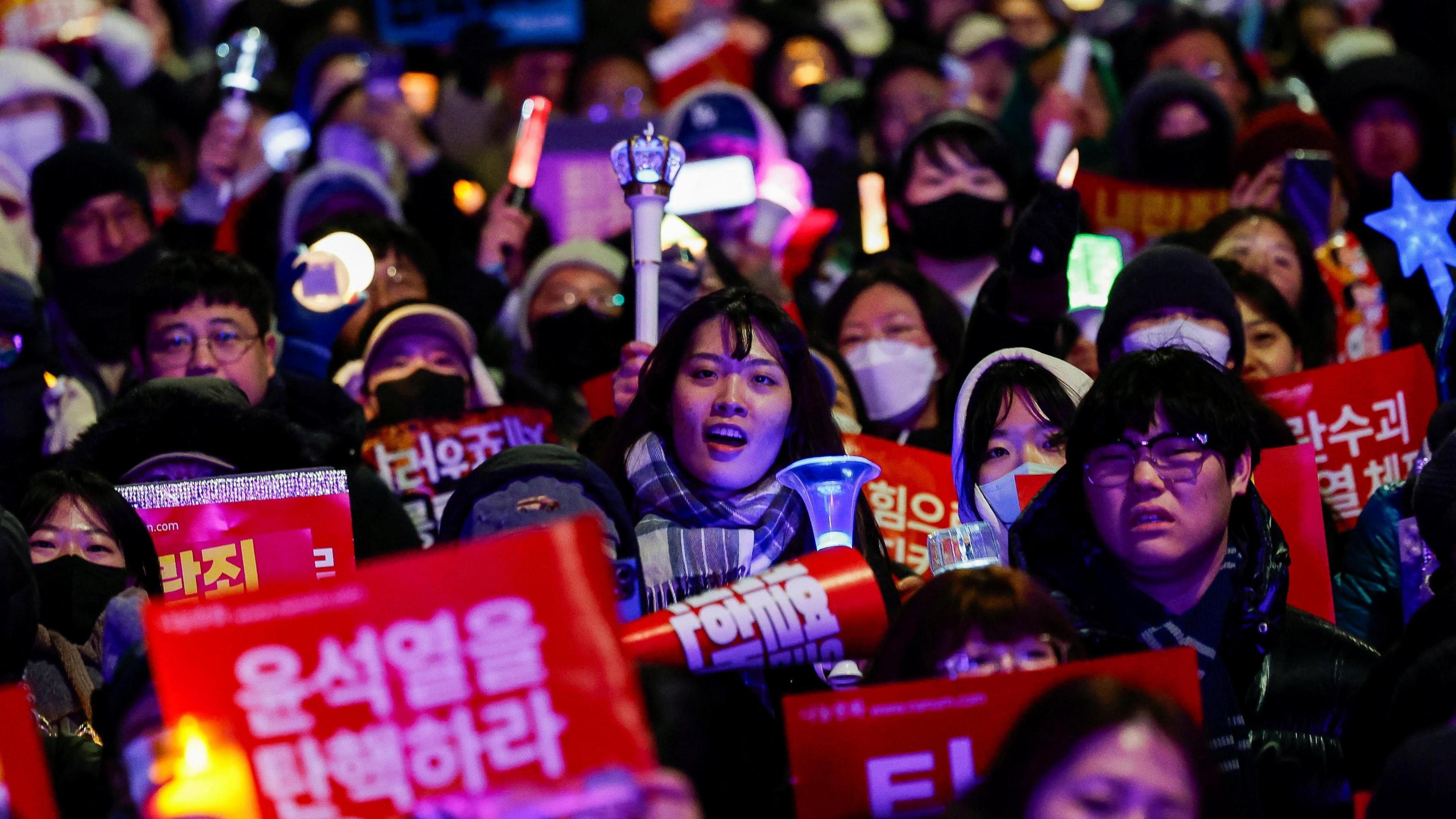 One Million Protest For Yoon Seok Yeols Impeachment Red Flag